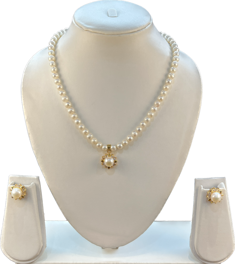 Aaravi - Single Line 6 mm Pearl Set – My Pearls